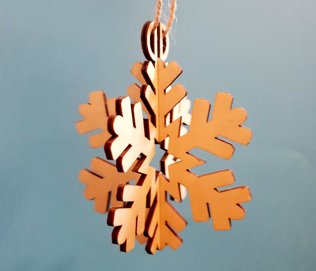 3D Snowflake SVG, Snowflake Template Vector File, Snowflake Cutting ...