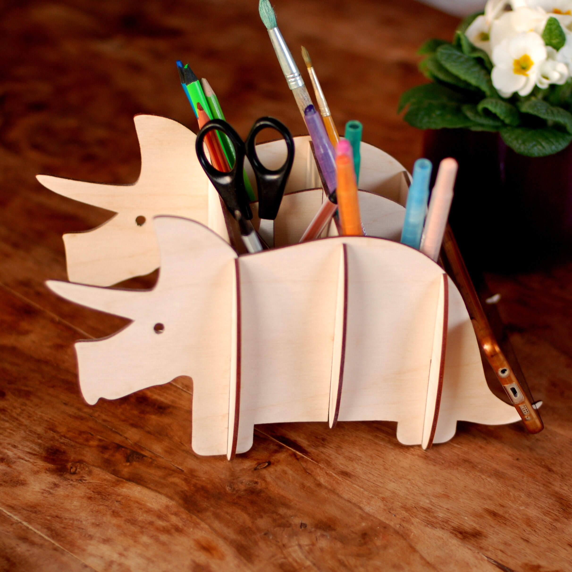 Dinosaur Pencil Holder Vector File DXF, Svg, Pdf, 3D Vector File for ...