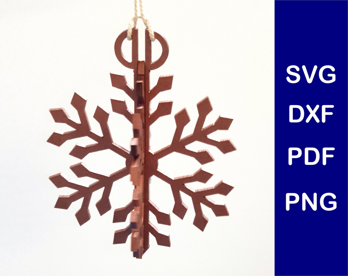 3D Snowflake DXF, Snowflake Template Vector File, Snowflake Cutting ...