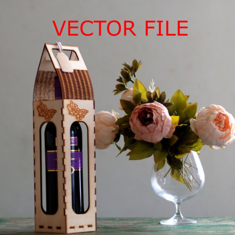 Wine Box Vector File With Live Hinge, DXF for Laser Cutting, Wood Wine ...