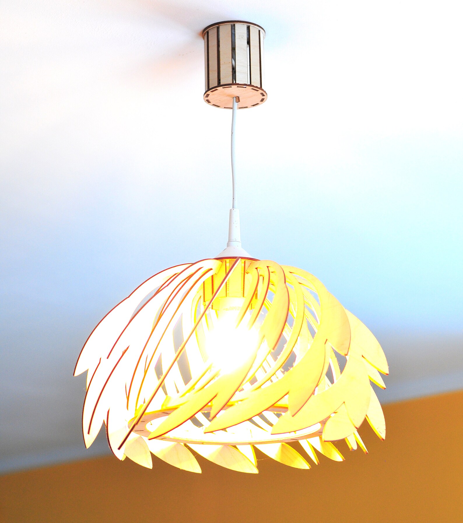 Wood Lamp Shade Vector File Feather Lamp DXF Svg Pdf | Etsy