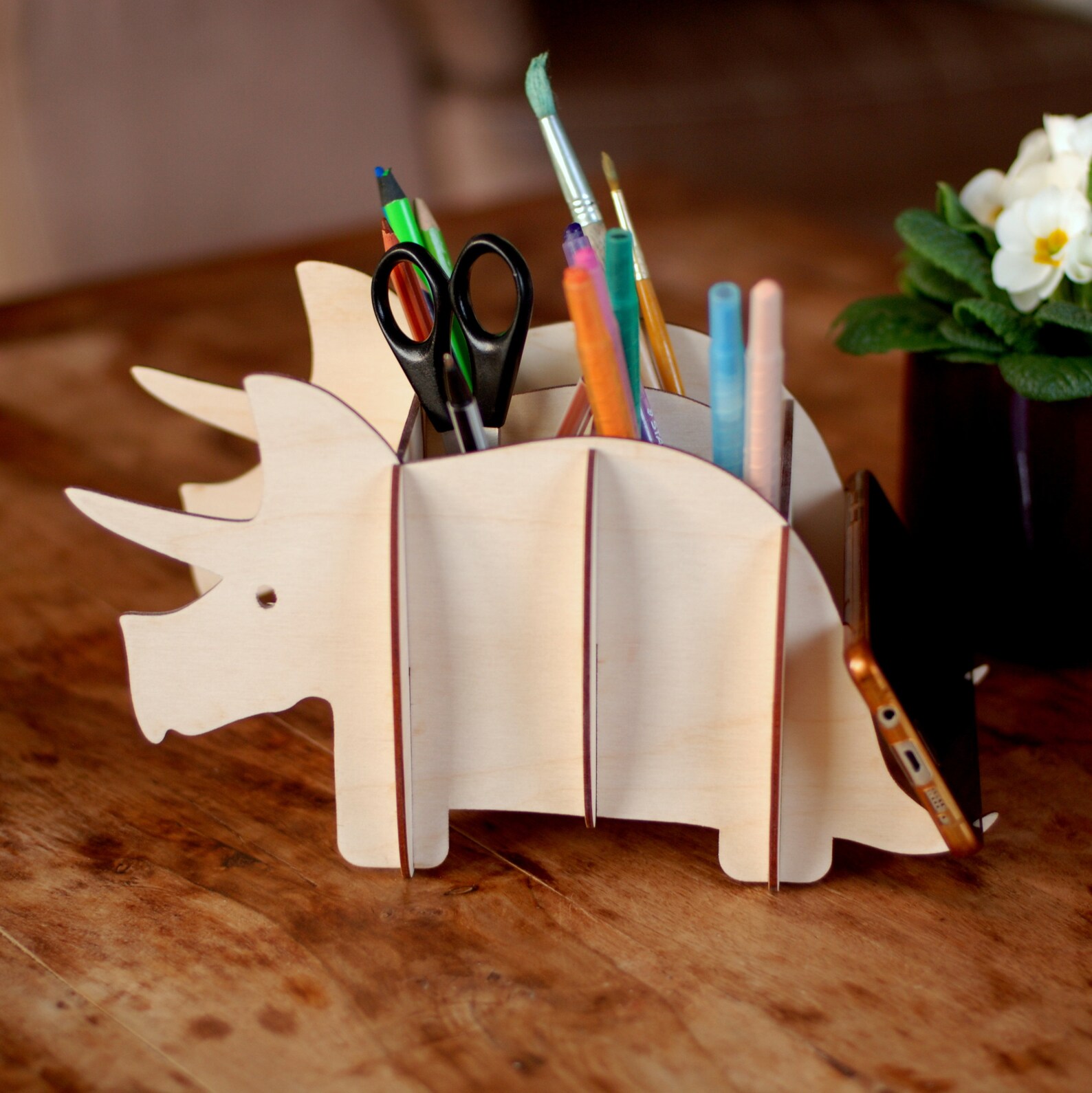 Dinosaur Pencil Holder Vector File DXF, Svg, Pdf, 3D Vector File for ...