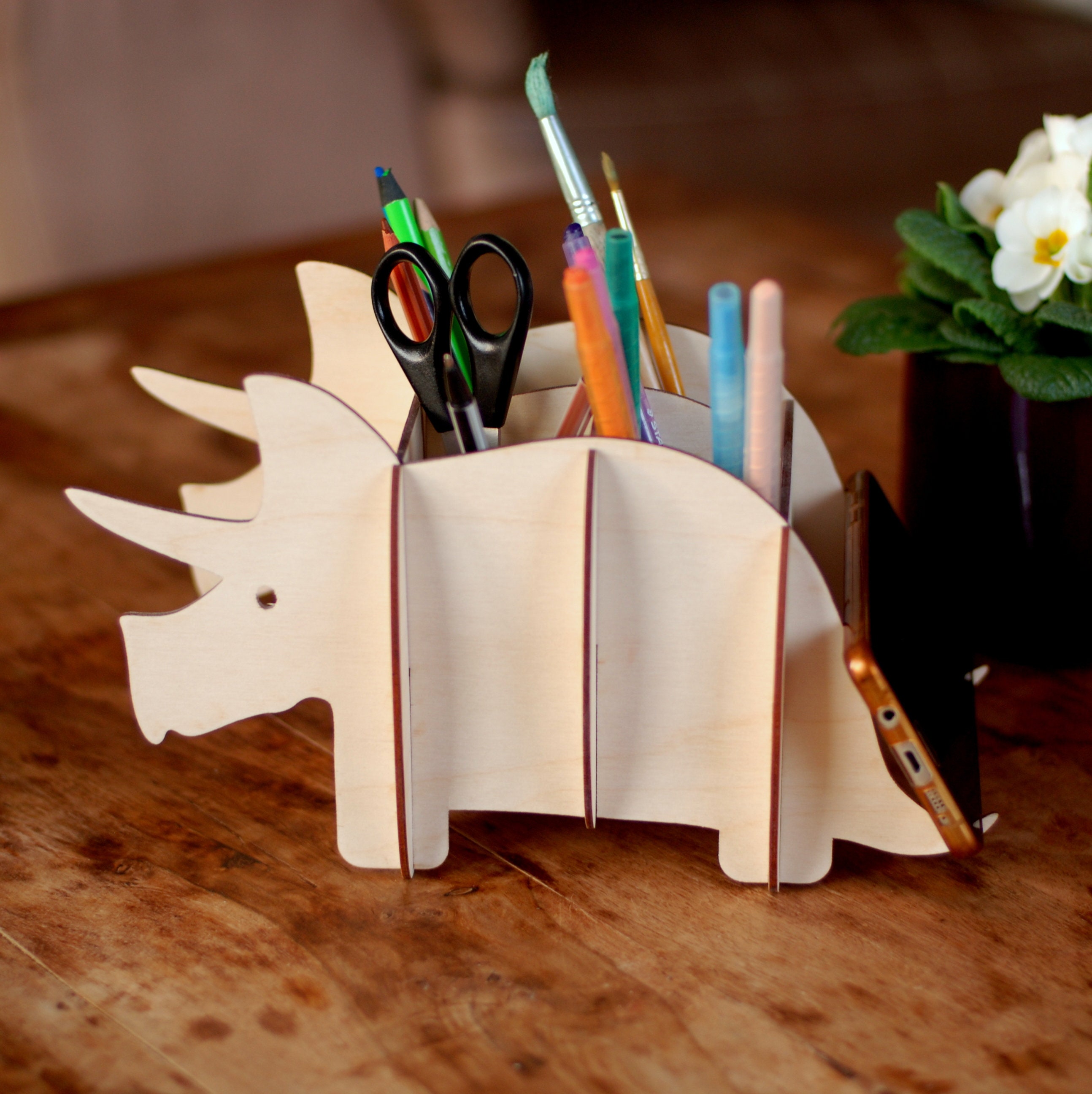 Dinosaur Pencil Holder Vector File DXF, Svg, Pdf, 3D Vector File for ...