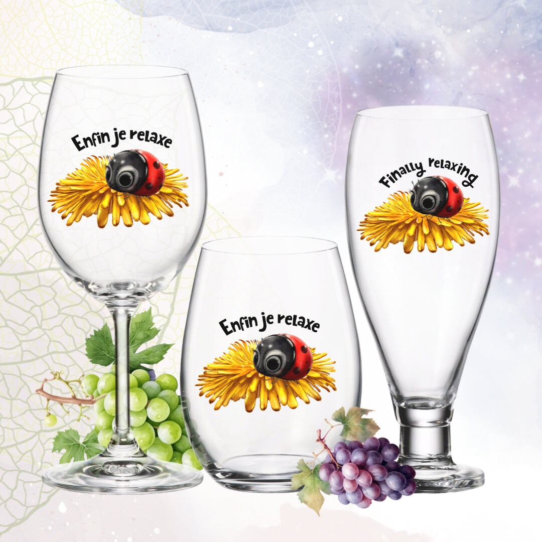 Ladybug Handprinted Wine Glass, Beer Glass, Birthday , Party ...