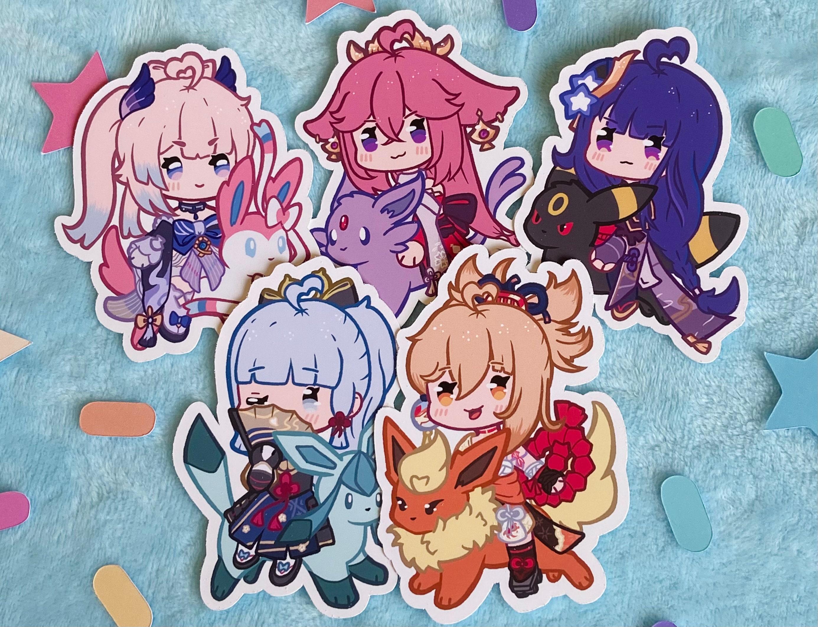Genshin Impact Stickers Yae Miko Raiden Shogun Yoimiya - Etsy Denmark