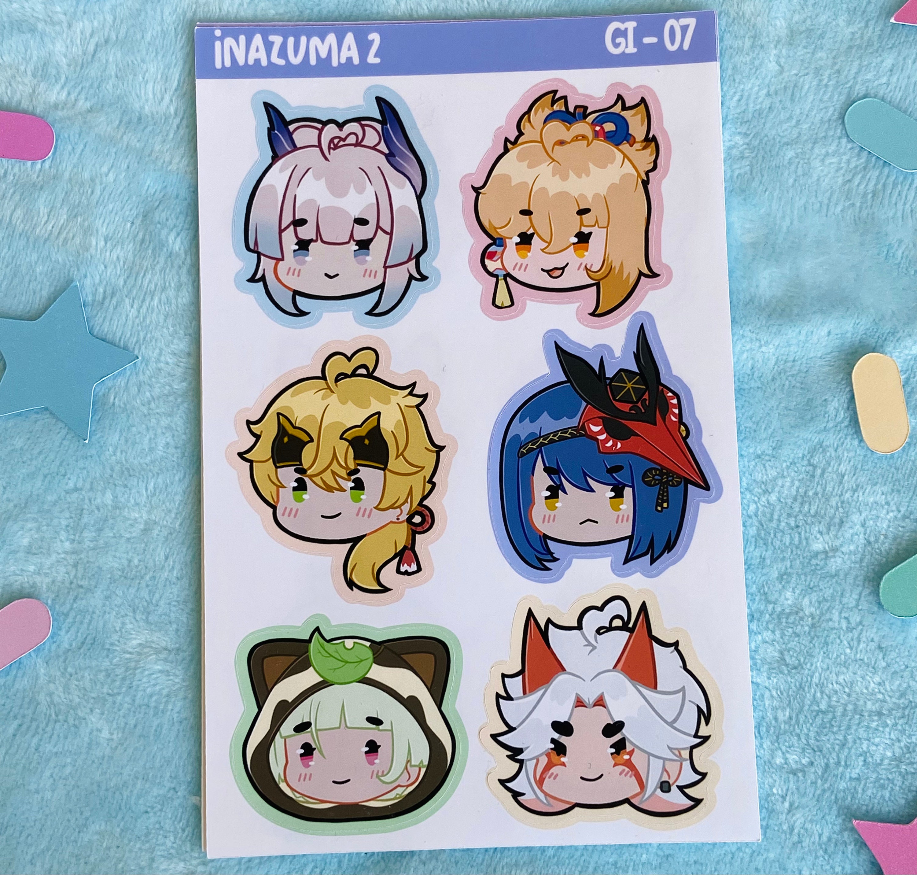 Genshin Impact Inazuma Characters Sticker Sheet Glossy - Etsy Singapore