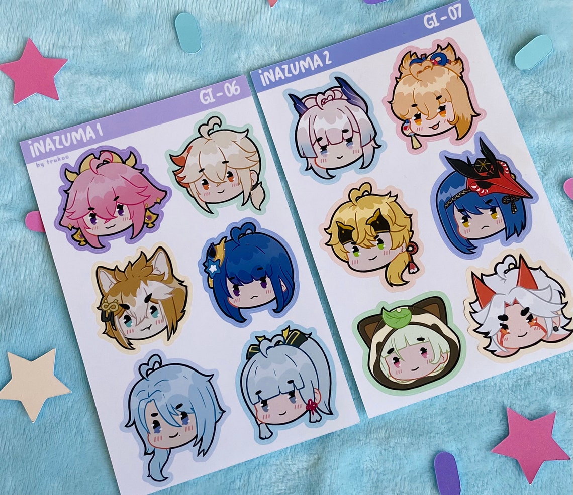Genshin Impact Inazuma Characters Sticker Sheet Glossy - Etsy Singapore