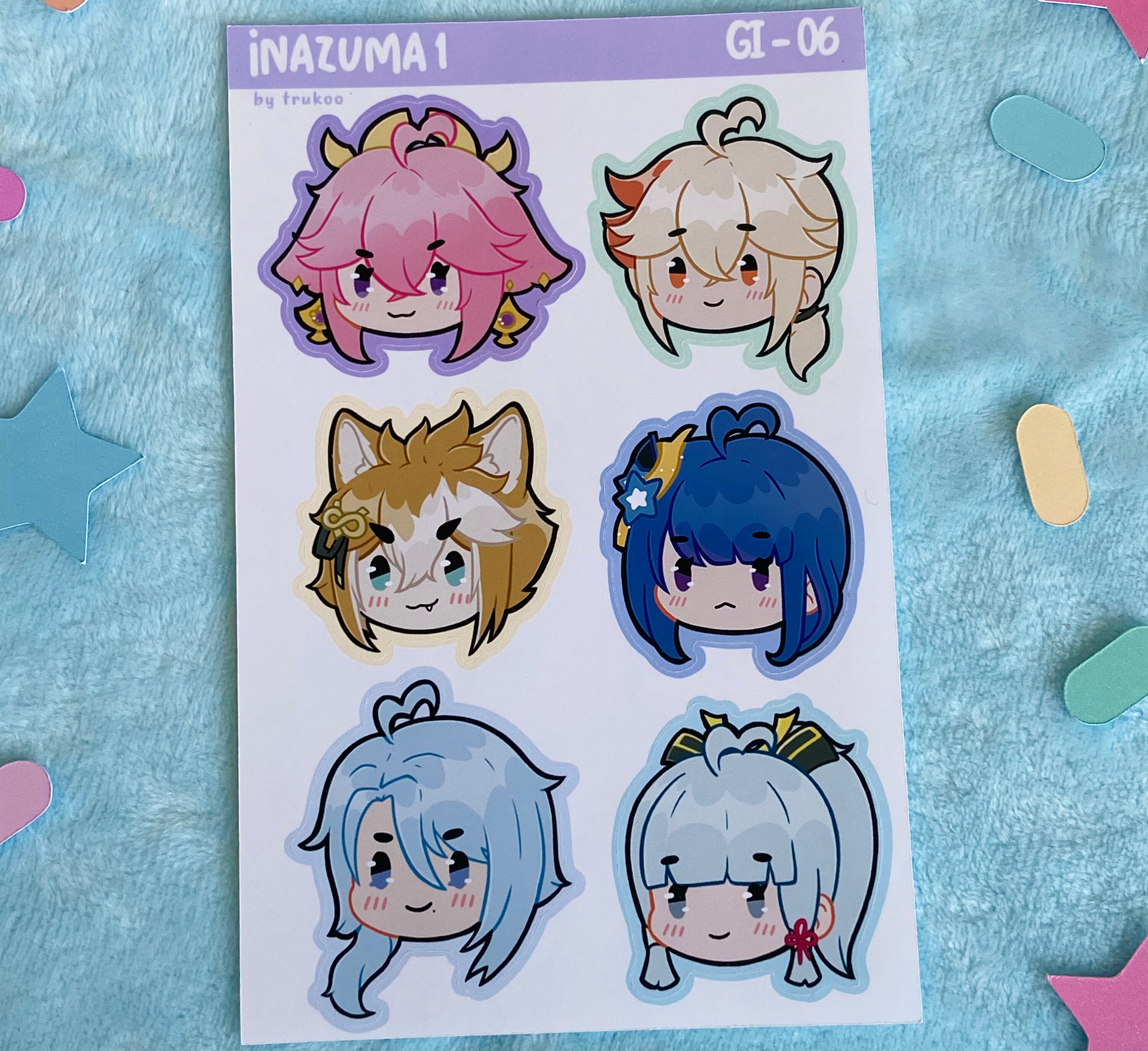 Genshin Impact Inazuma Characters Sticker Sheet Glossy - Etsy Singapore