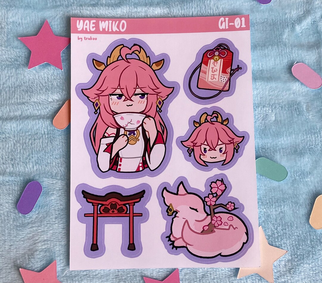 Genshin Impact Yae Miko Sticker Sticker Sheet Glossy - Etsy Ireland