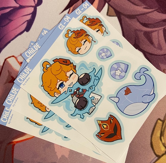 Genshin Impact Childe Tartaglia Sticker Sheet | Etsy Canada