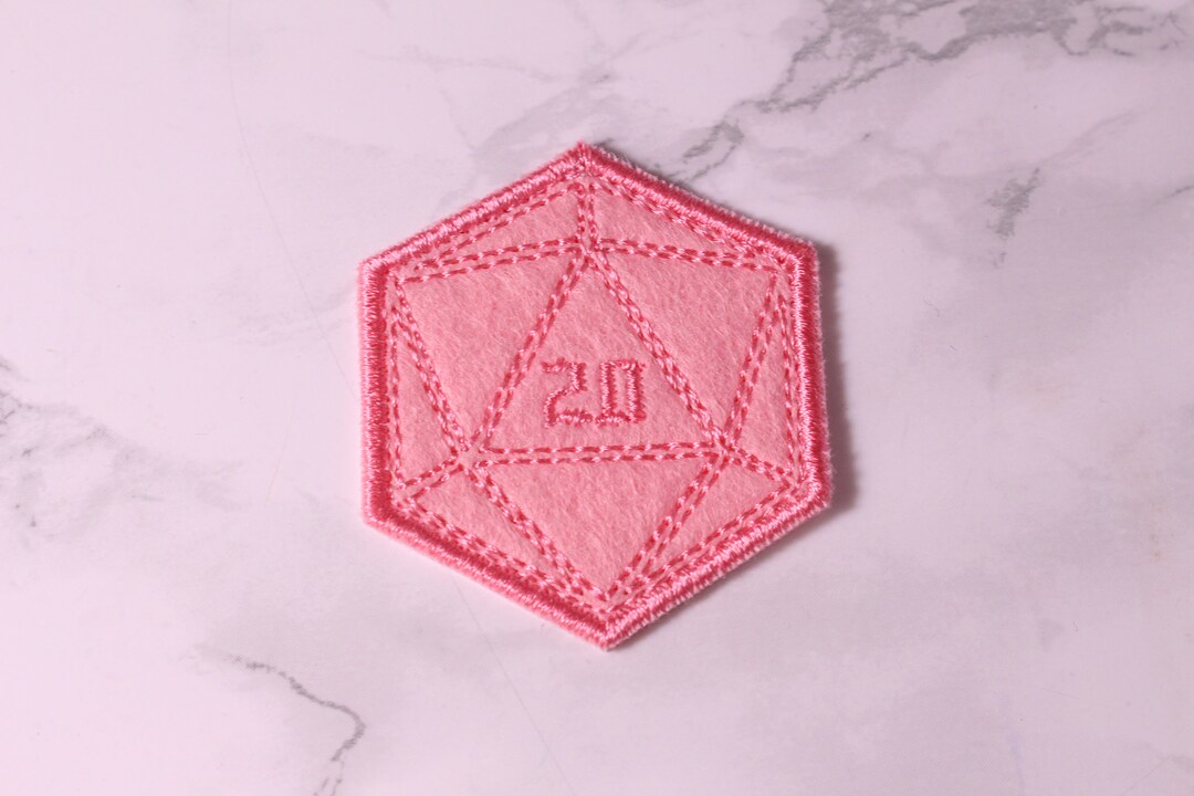 Pastel Pink D20 Patch - Etsy UK