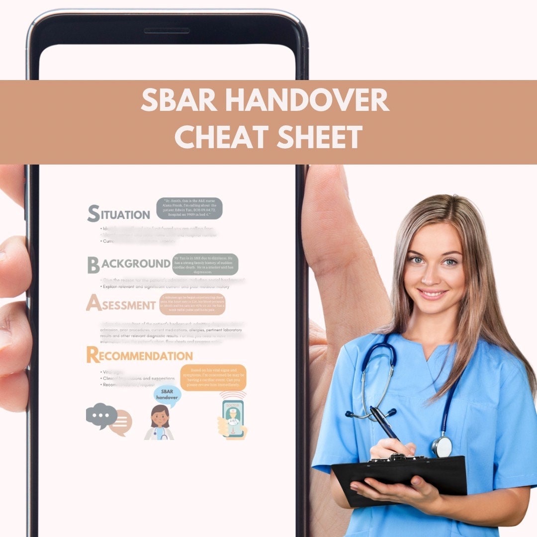 SBAR Handover Pocket Card/cheat Sheet - Etsy UK
