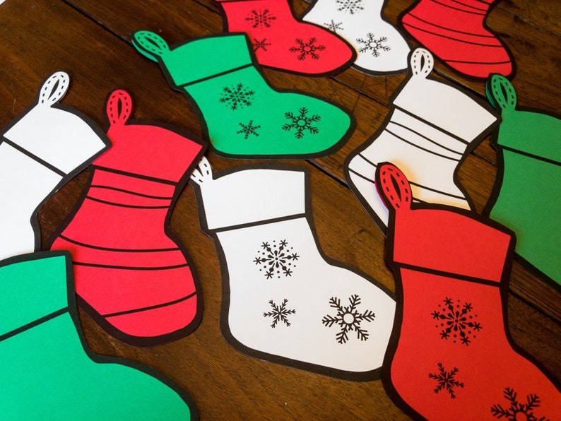 Christmas Stockings DIY Paper Garland Printable Holiday Garland Paper ...
