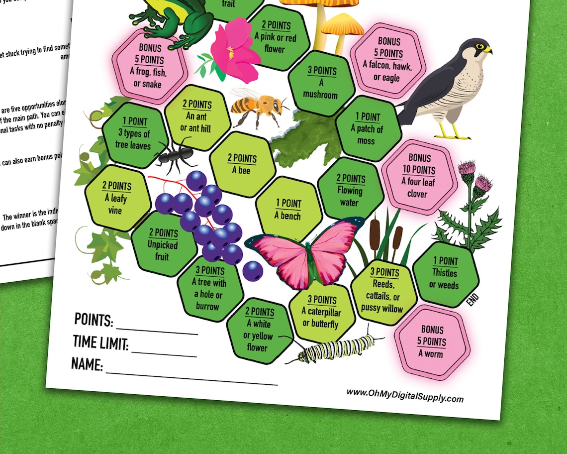Nature Trek Seasonal Scavenger Hunt Bundle, Outdoor Printable Activity ...