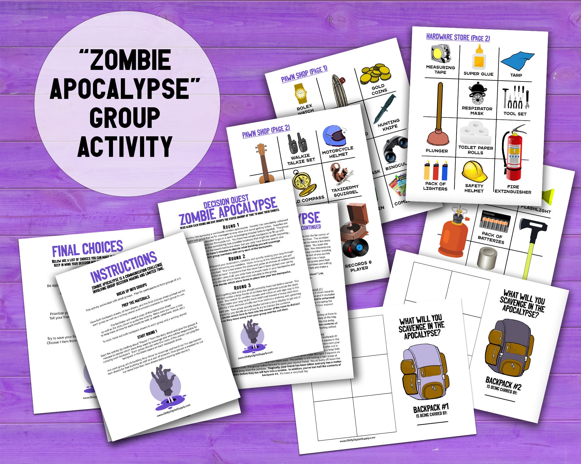 Zombie Apocalypse Survival Team Blank