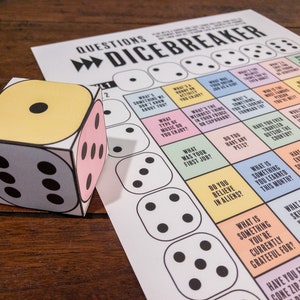 Dicebreaker Dice Roll Printable Icebreaker Questions Game, Dice Roll ...