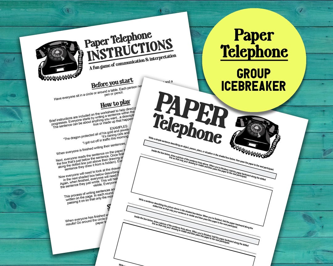 Paper Telephone Group Team Building Activity and Ice Breaker Game ...