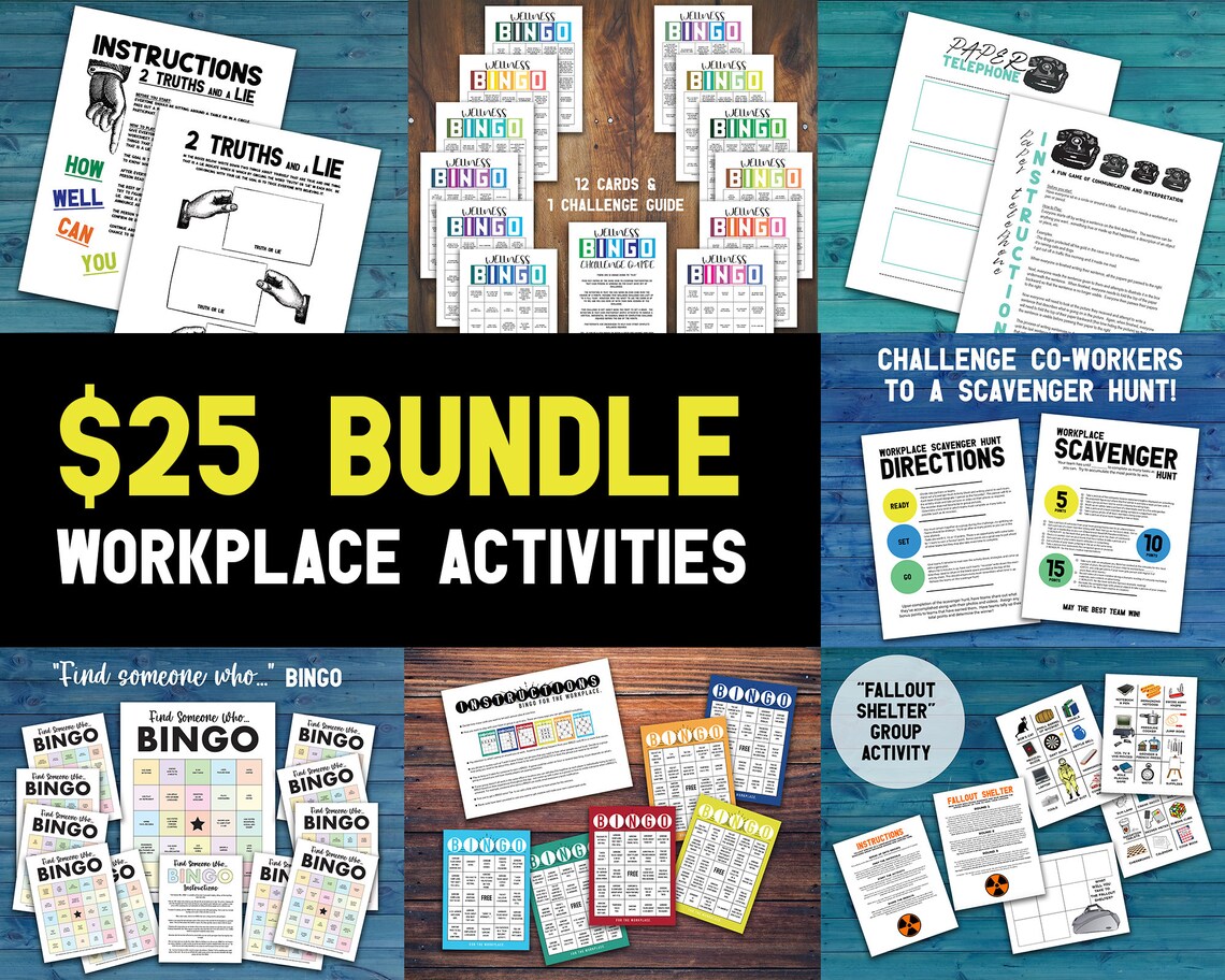 Workplace Games & Activities Printables Bundle Work Culture - Etsy