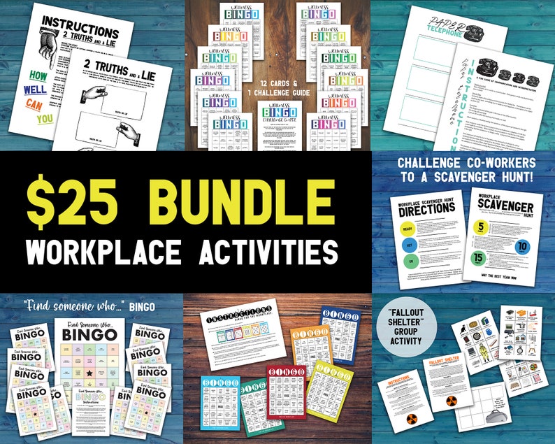 Workplace Games & Activities Printables Bundle Work Culture - Etsy