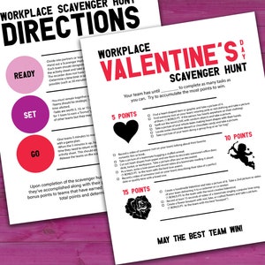 Valentine's Day Workplace Scavenger Hunt Printable Team - Etsy