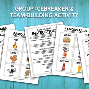 Famous Pairs Large Group Icebreaker, Mingle Activity, Networking & Team ...