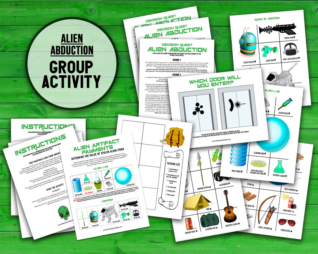 Decision Quest: Alien Abduction, Printable Group Team Building Activity ...