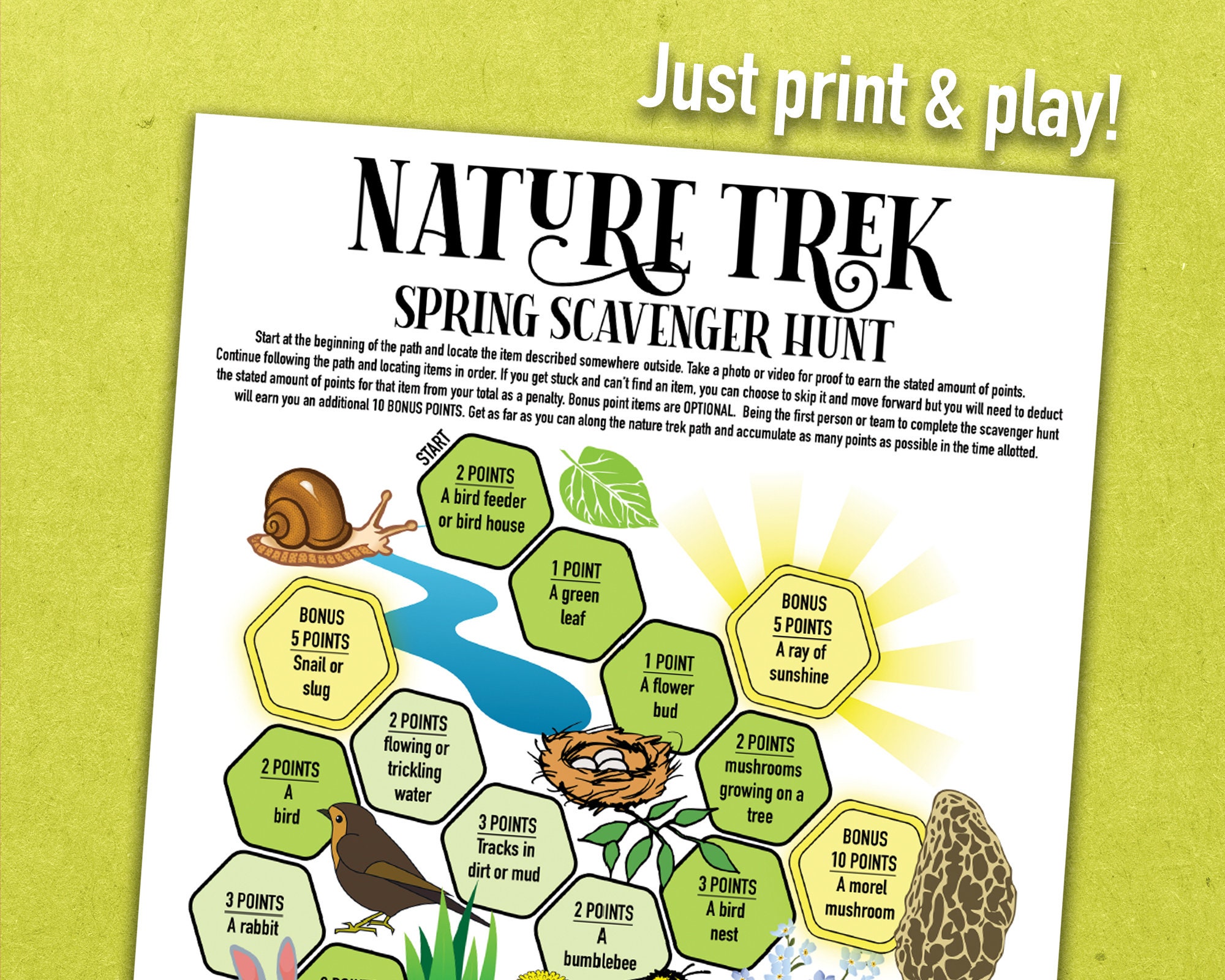 Nature Trek Seasonal Scavenger Hunt Bundle, Outdoor Printable Activity ...