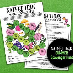 Nature Trek Seasonal Scavenger Hunt Bundle, Outdoor Printable Activity ...