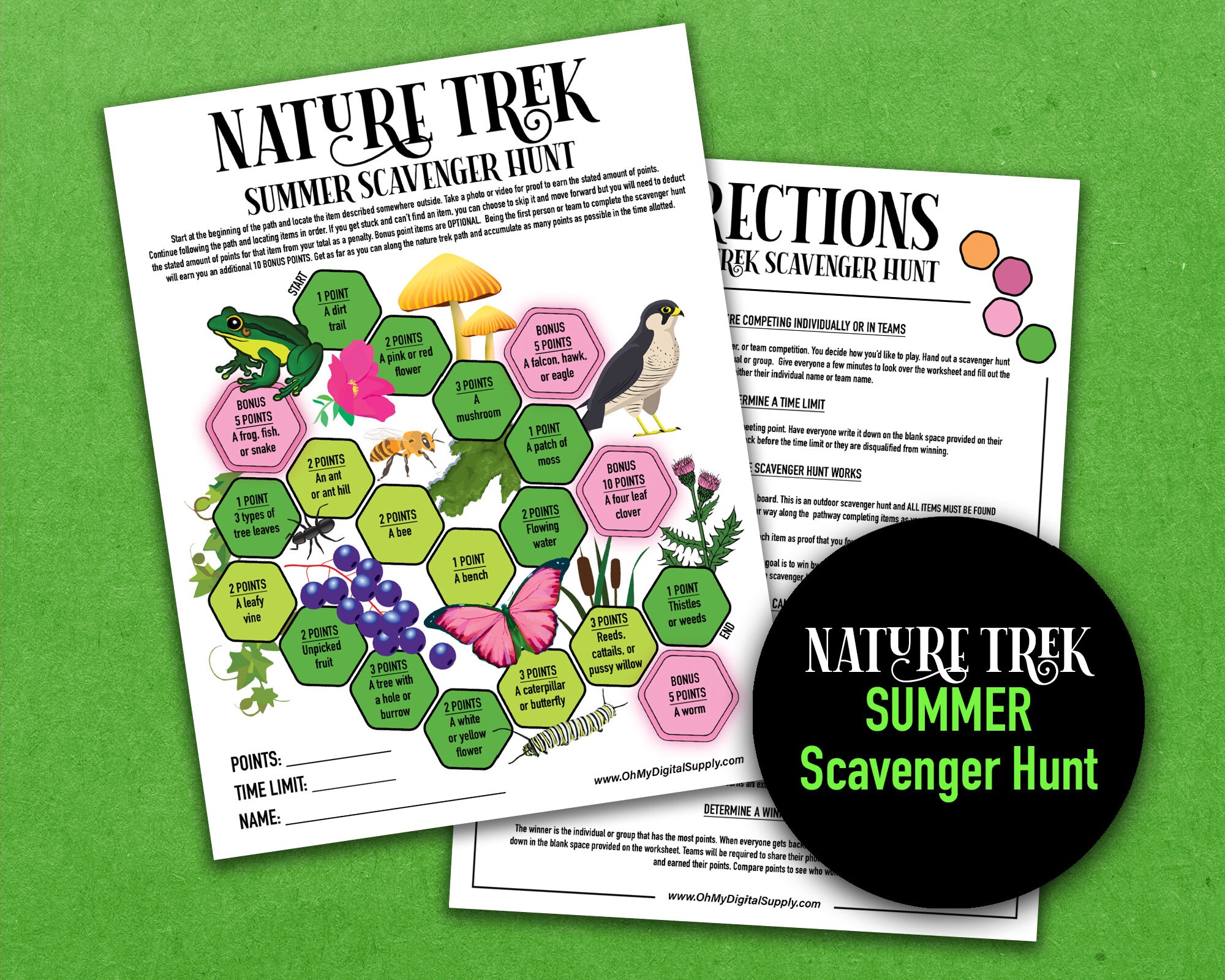 Nature Trek Seasonal Scavenger Hunt Bundle, Outdoor Printable Activity ...