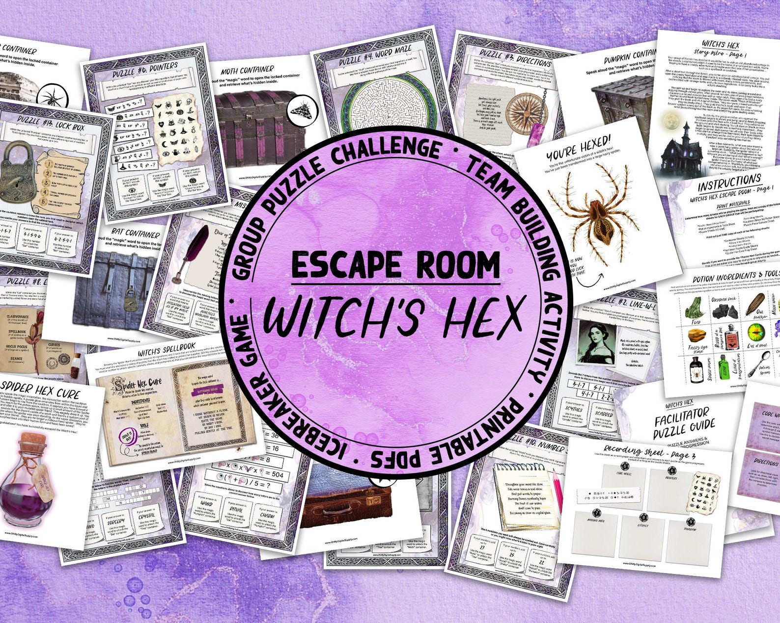 Escape Room: Witch's Hex, 1 Hour Halloween Group Team Building Activity ...
