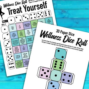 Wellness Dice Roll Printable Decision Making Game, Self Care and Self ...