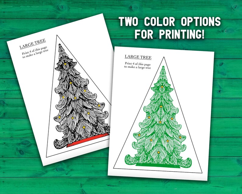 Holiday Christmas Tree 3D Paper Craft Printable Paper Tree Holiday ...