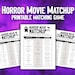 Horror Movie Matchup Printable Halloween Matching Game Horror - Etsy