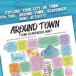 Around Town Team Scavenger Hunt Printable Activity, Group Team Building ...
