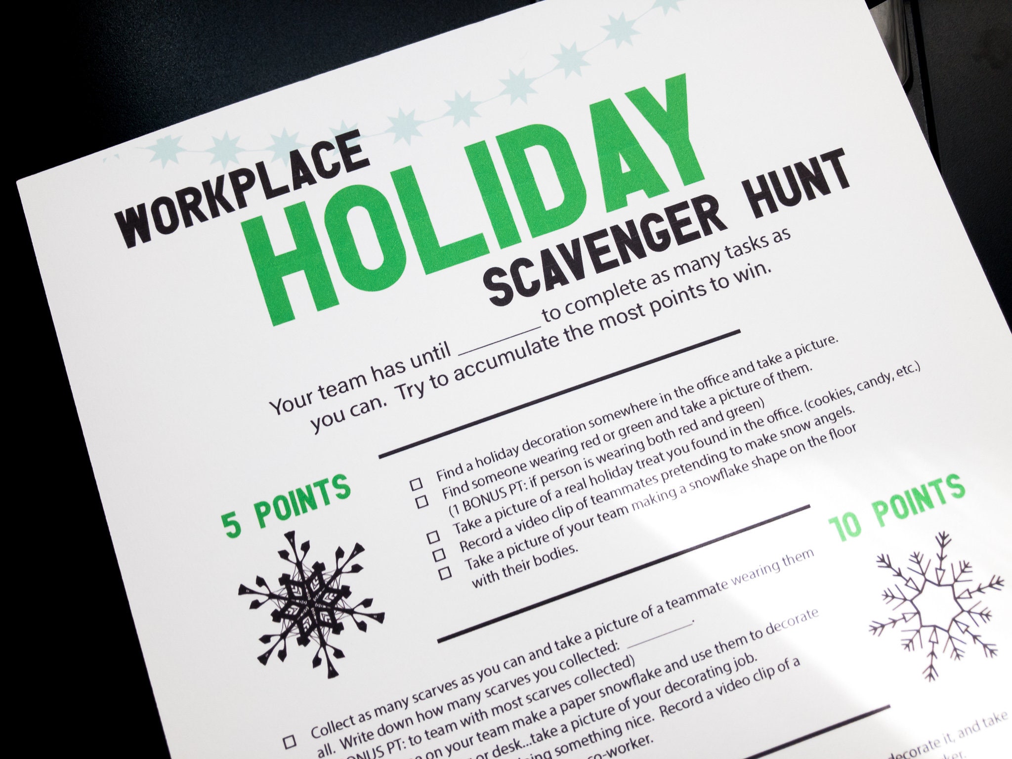 Holiday Workplace Scavenger Hunt Printable Activity | Office Team ...