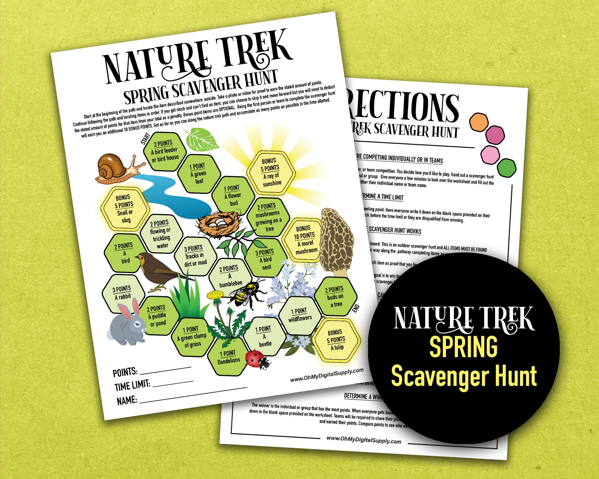 Nature Trek Seasonal Scavenger Hunt Bundle, Outdoor Printable Activity ...