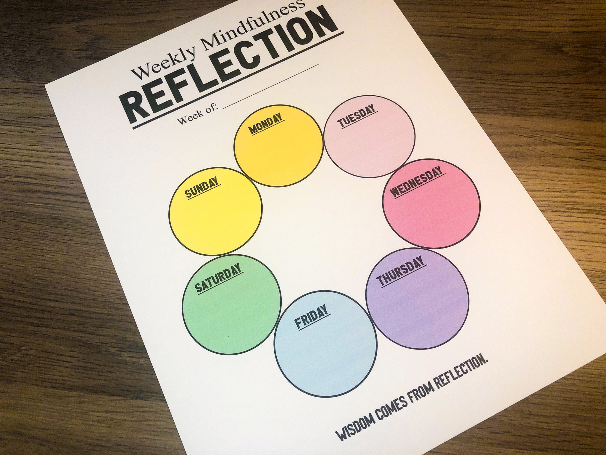 Weekly Reflection & Mindfulness Journal Page Printable Daily - Etsy UK