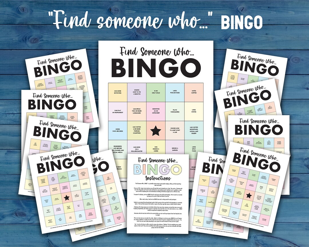 Find Someone BINGO Group Activity Ice Breaker Printable - Etsy