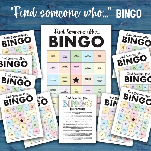 Find Someone Who Ice Breaker Bingo Find the Guest Game - Etsy