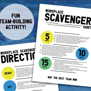 Workplace Team Scavenger Hunt Printable Activity Work | Etsy