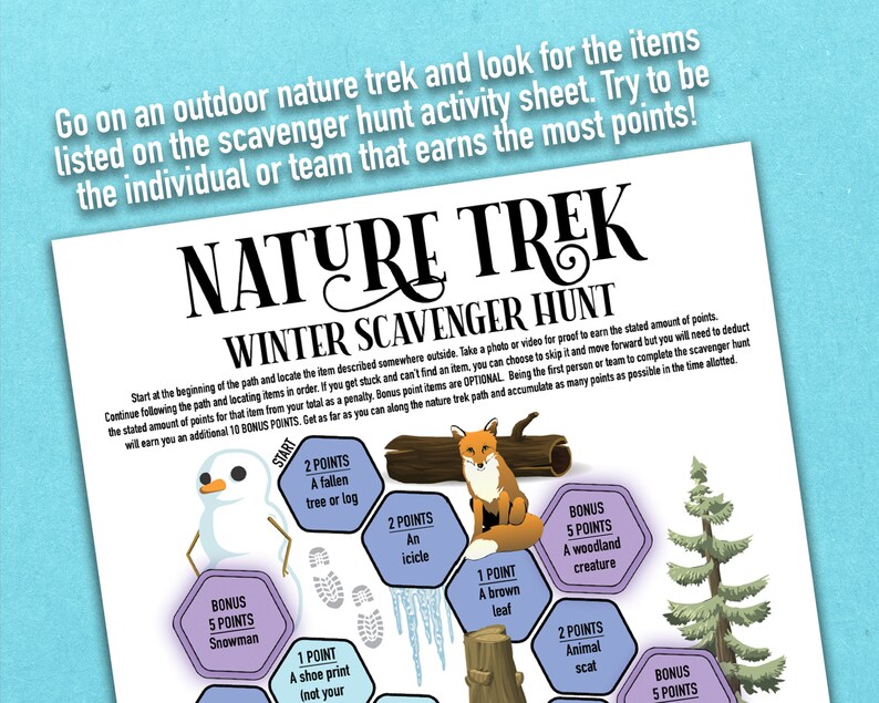 Nature Trek Seasonal Scavenger Hunt Bundle, Outdoor Printable Activity ...