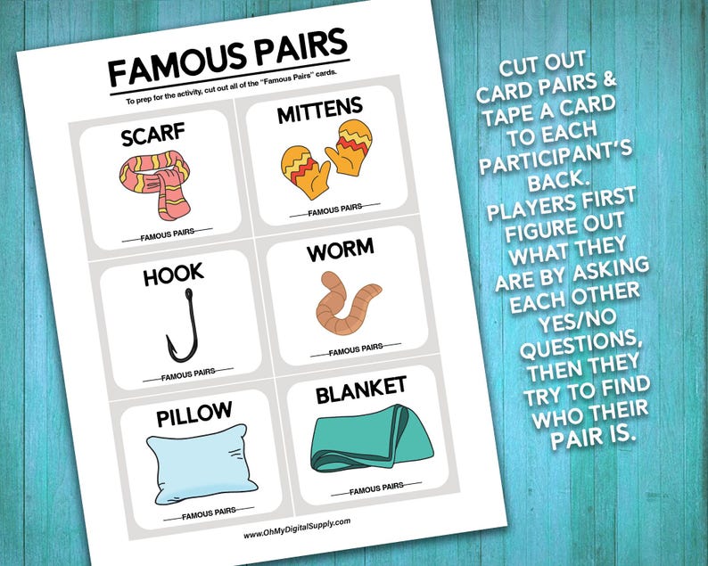 Famous Pairs Large Group Icebreaker, Mingle Activity, Networking & Team ...