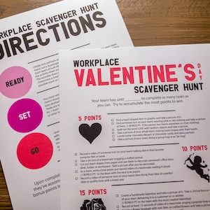 Valentine's Day Workplace Scavenger Hunt Printable Team Building ...