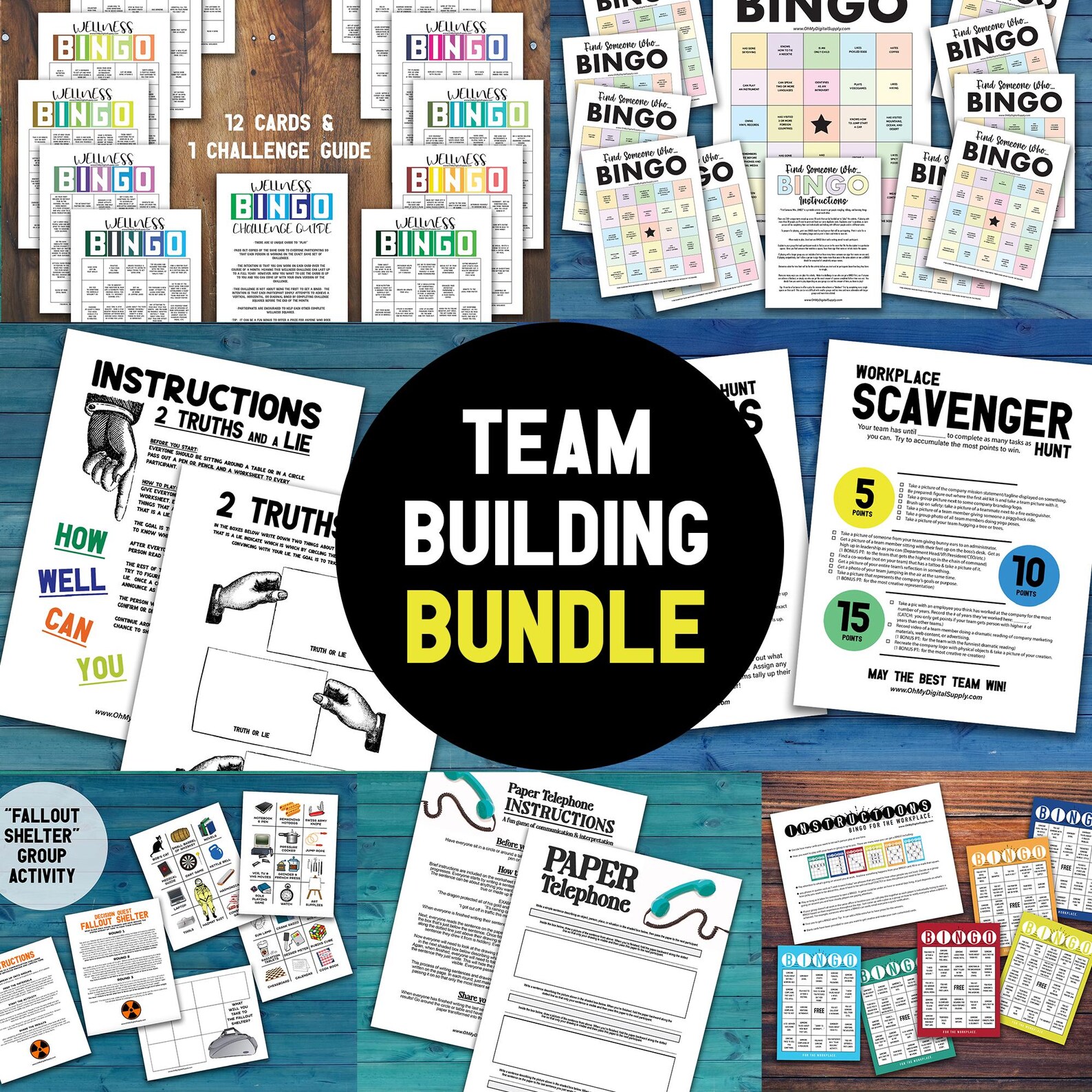 Workplace Team Building Games & Ice Breaker Activities Printables ...