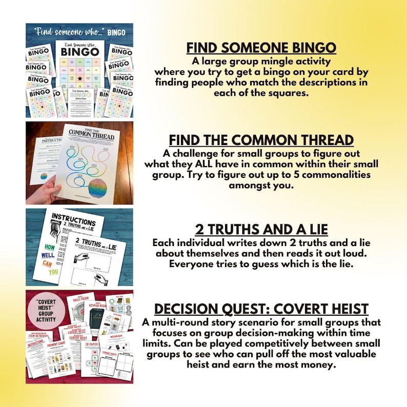 Team Building & Icebreaker Games Mega Bundle, Printable Group ...