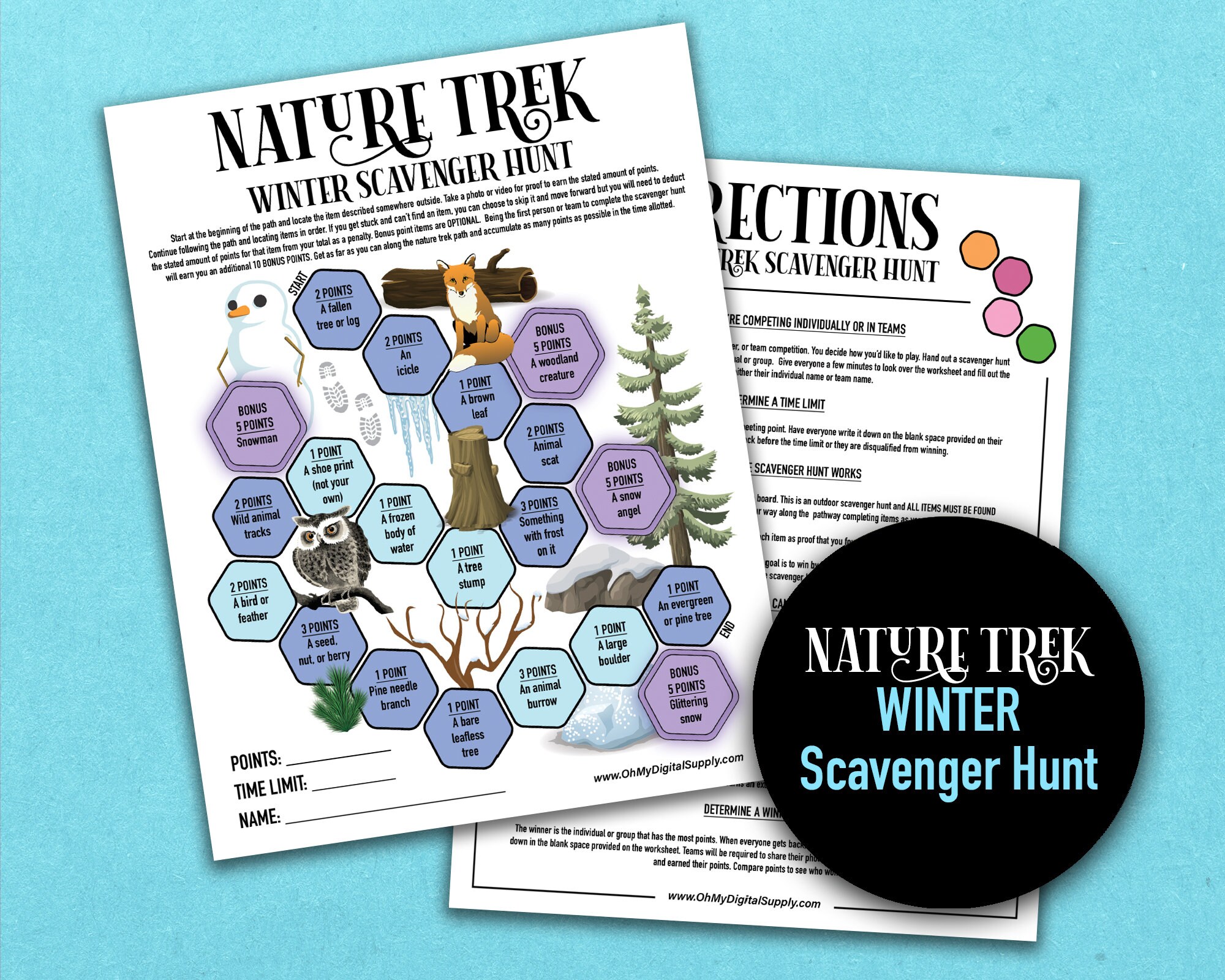 Nature Trek Seasonal Scavenger Hunt Bundle, Outdoor Printable Activity ...