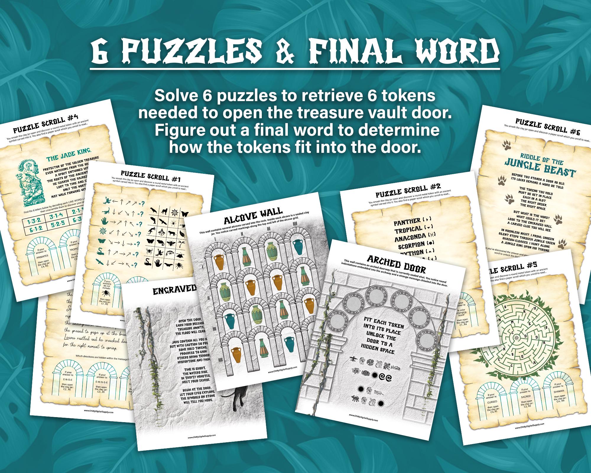 Escape Room: Temple Treasure, 30 Minute Jungle Themed Group Team ...