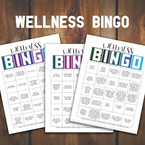 Health & Wellness BINGO Challenge Printable Activity | Wellness BINGO ...
