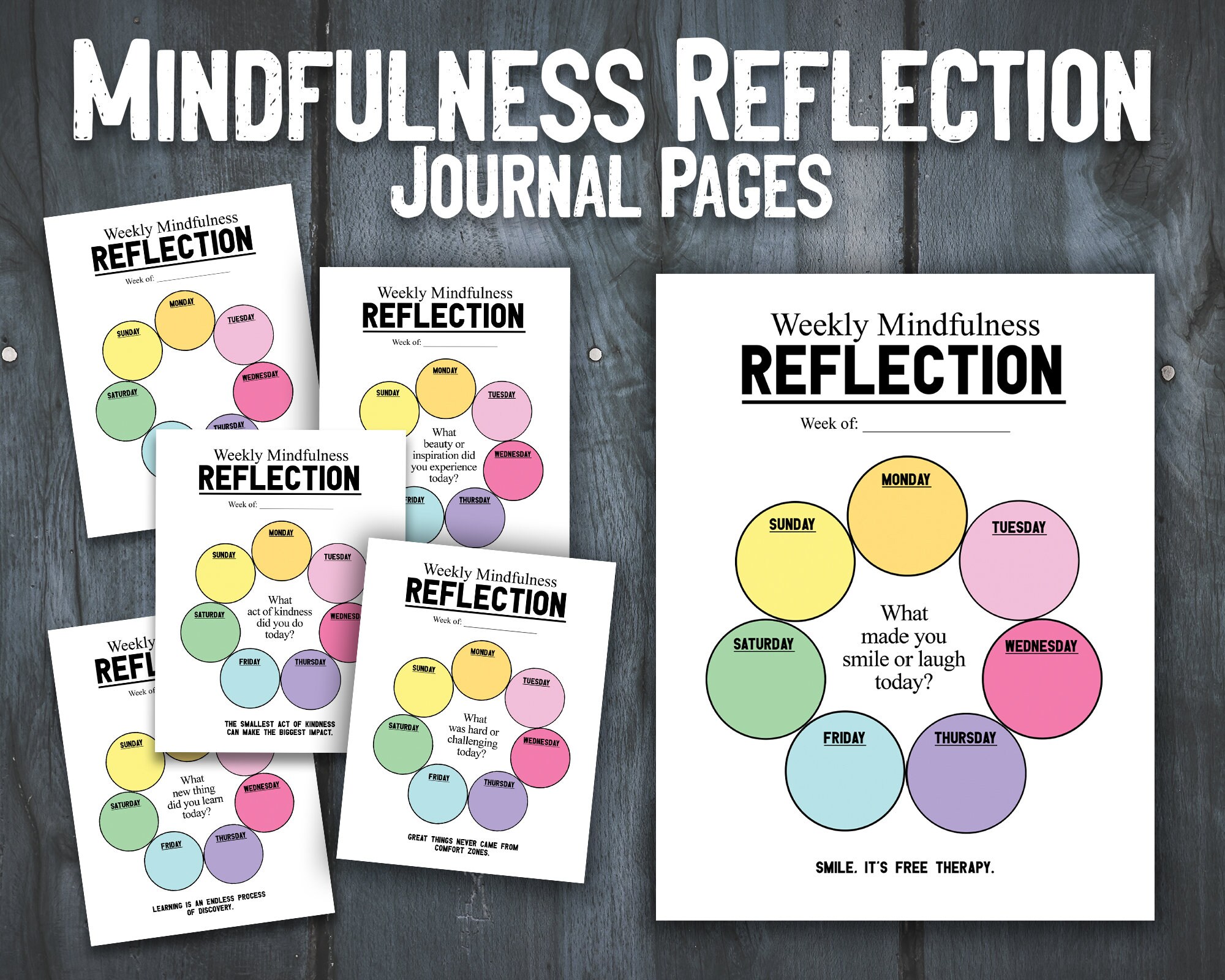 Weekly Reflection & Mindfulness Journal Page Printable Daily - Etsy UK