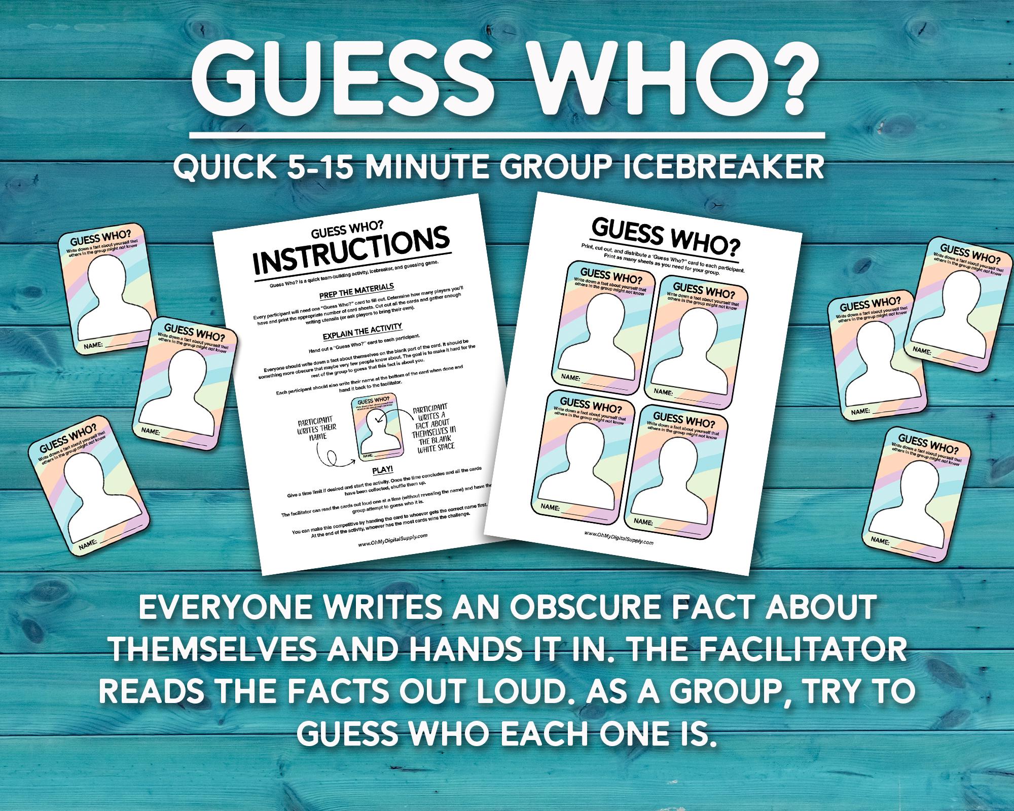 Guess Who? Quick Team Building Activity & Group Icebreaker Game ...